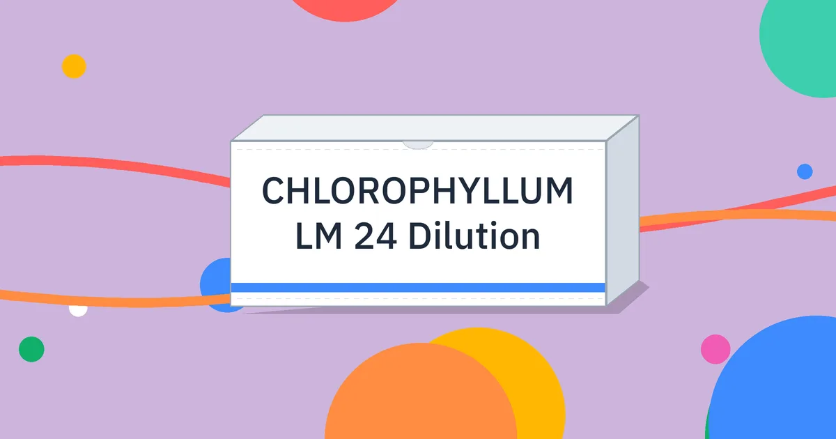 Symbolbild: Packung mit der Aufschrift CHLOROPHYLLUM LM 24 Dilution (PZN 13445169) – Verfügbarkeit und Bezug in Apotheken in Frankfurt am Main