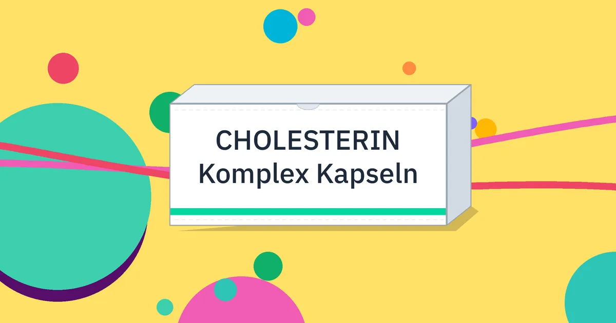 Symbolbild: Packung mit der Aufschrift CHOLESTERIN Komplex Kapseln (PZN 17174738) – Verfügbarkeit und Bezug in Apotheken in Frankfurt am Main