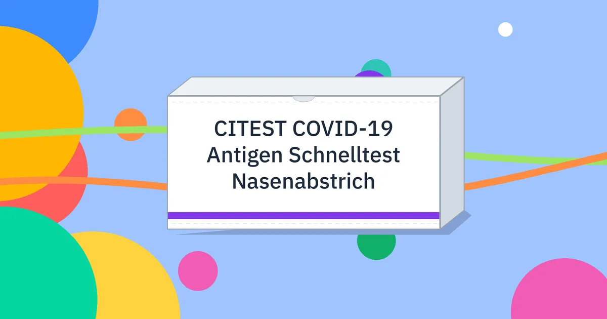 Symbolbild: Packung mit der Aufschrift CITEST COVID-19 Antigen Schnelltest Nasenabstrich (PZN 18735682) – Verfügbarkeit und Bezug in Apotheken in Frankfurt am Main