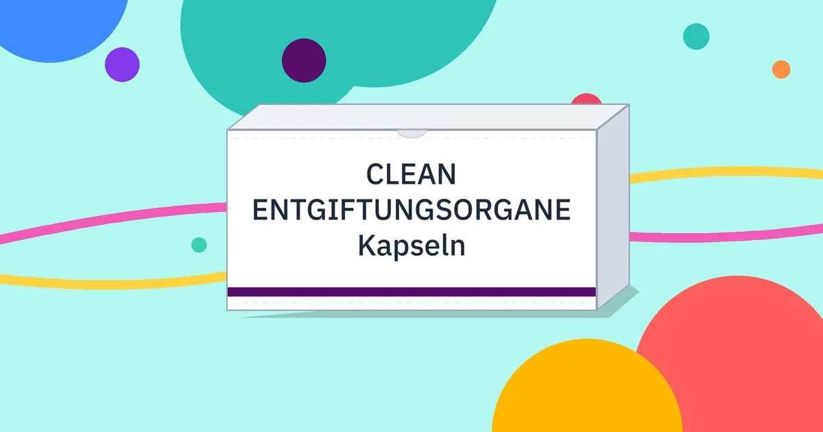 Symbolbild: Packung mit der Aufschrift CLEAN ENTGIFTUNGSORGANE Kapseln (PZN 17255804) – Verfügbarkeit und Bezug in Apotheken in Frankfurt am Main