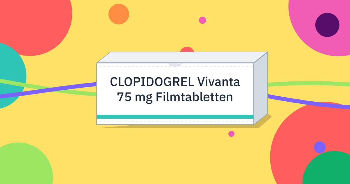 Symbolbild: Packung mit der Aufschrift CLOPIDOGREL Vivanta 75 mg Filmtabletten (PZN 19297617) – Verfügbarkeit und Bezug in Apotheken in Frankfurt am Main