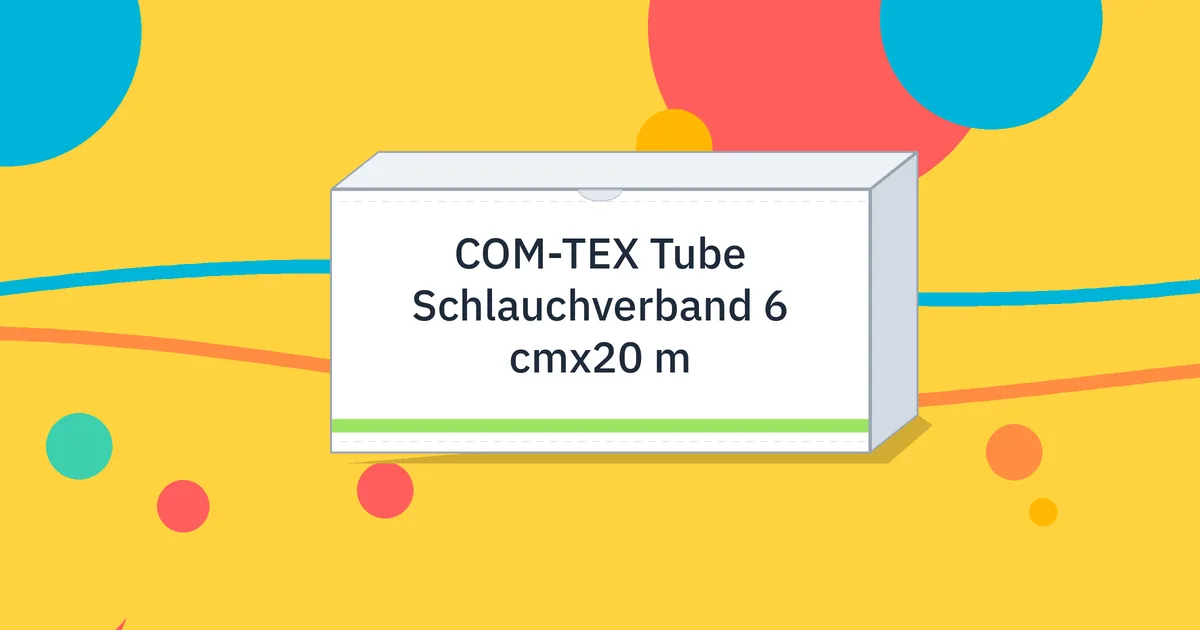 Symbolbild: Packung mit der Aufschrift COM-TEX Tube Schlauchverband 6 cmx20 m (PZN 04723273) – Verfügbarkeit und Bezug in Apotheken in Frankfurt am Main