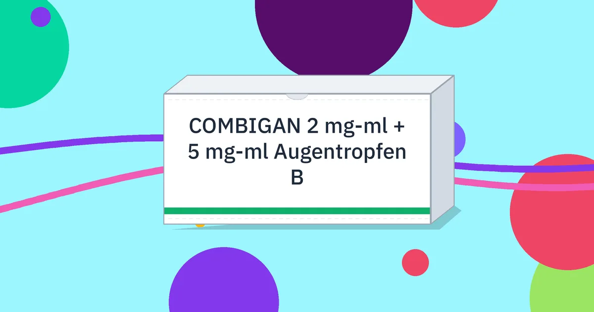 Symbolbild: Packung mit der Aufschrift COMBIGAN 2 mg-ml + 5 mg-ml Augentropfen B (PZN 11875144) – Verfügbarkeit und Bezug in Apotheken in Frankfurt am Main