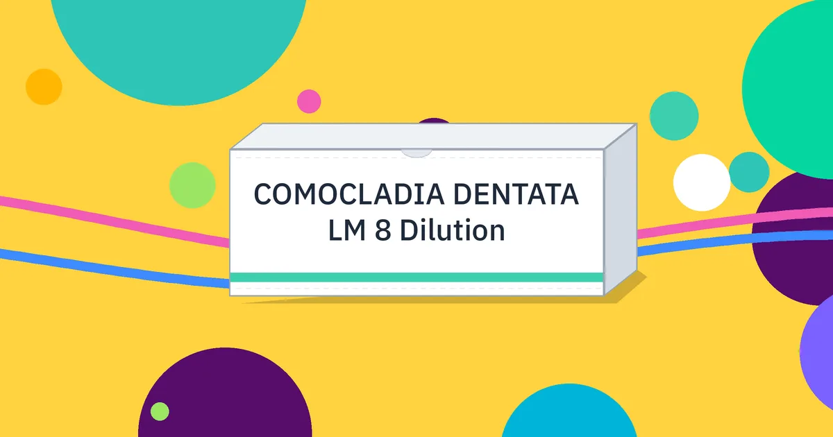 Symbolbild: Packung mit der Aufschrift COMOCLADIA DENTATA LM 8 Dilution (PZN 13449167) – Verfügbarkeit und Bezug in Apotheken in Frankfurt am Main