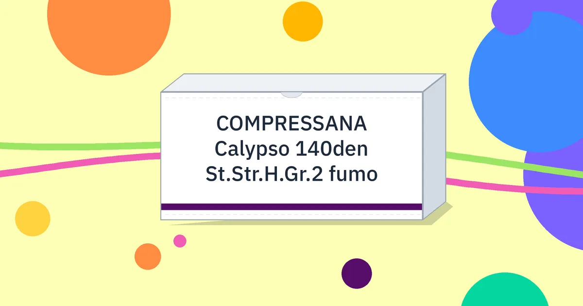 Symbolbild: Packung mit der Aufschrift COMPRESSANA Calypso 140den St.Str.H.Gr.2 fumo (PZN 07720298) – Verfügbarkeit und Bezug in Apotheken in Frankfurt am Main