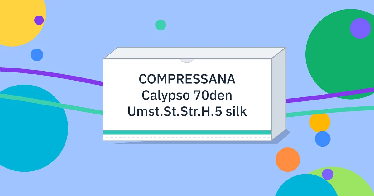 Symbolbild: Packung mit der Aufschrift COMPRESSANA Calypso 70den Umst.St.Str.H.5 silk (PZN 07719071) – Verfügbarkeit und Bezug in Apotheken in Frankfurt am Main
