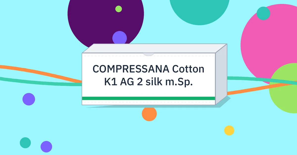 Symbolbild: Packung mit der Aufschrift COMPRESSANA Cotton K1 AG 2 silk m.Sp. (PZN 11392977) – Verfügbarkeit und Bezug in Apotheken in Frankfurt am Main
