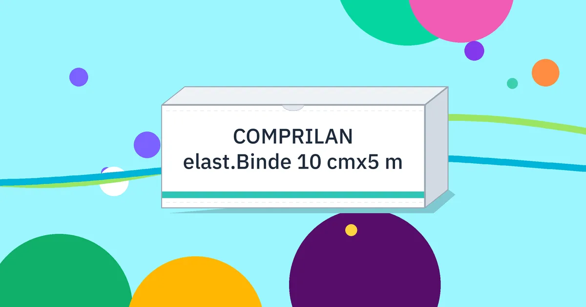 Symbolbild: Packung mit der Aufschrift COMPRILAN elast.Binde 10 cmx5 m (PZN 18487445) – Verfügbarkeit und Bezug in Apotheken in Frankfurt am Main