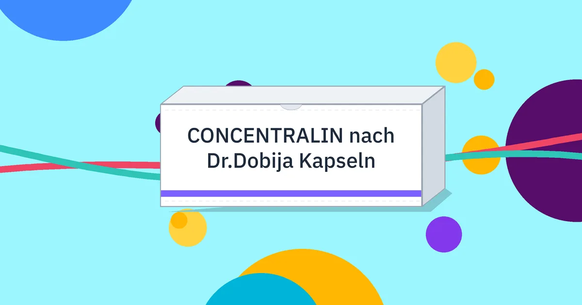 Symbolbild: Packung mit der Aufschrift CONCENTRALIN nach Dr.Dobija Kapseln (PZN 19490834) – Verfügbarkeit und Bezug in Apotheken in Frankfurt am Main