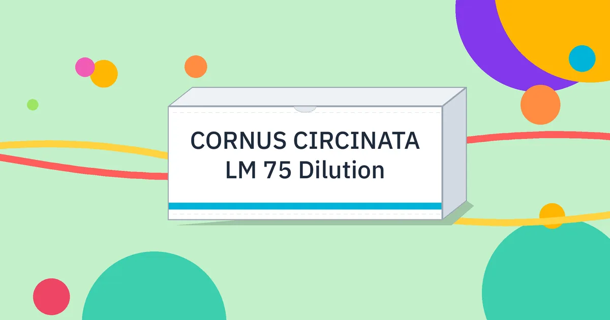 Symbolbild: Packung mit der Aufschrift CORNUS CIRCINATA LM 75 Dilution (PZN 13452413) – Verfügbarkeit und Bezug in Apotheken in Frankfurt am Main