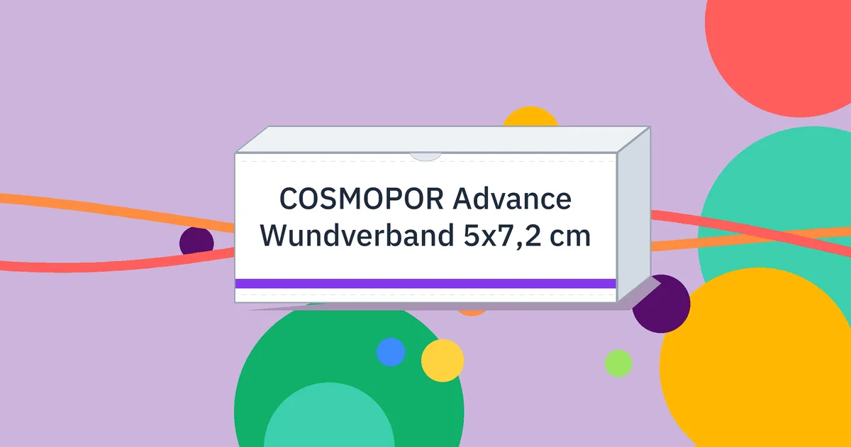 Symbolbild: Packung mit der Aufschrift COSMOPOR Advance Wundverband 5x7,2 cm (PZN 16225936) – Verfügbarkeit und Bezug in Apotheken in Frankfurt am Main