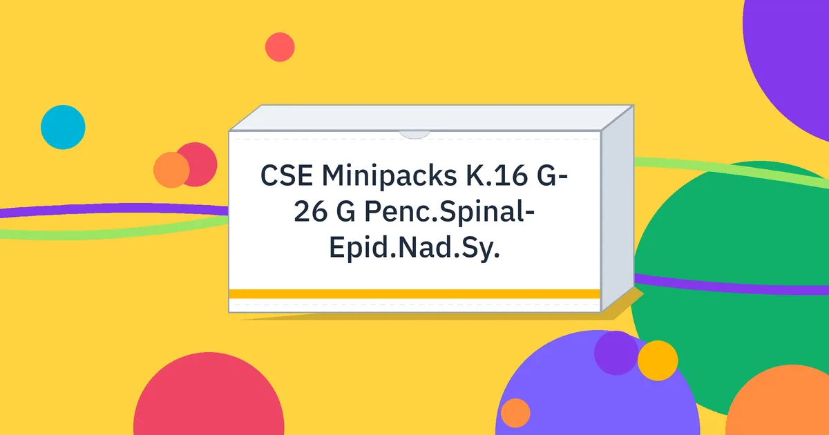 Symbolbild: Packung mit der Aufschrift CSE Minipacks K.16 G-26 G Penc.Spinal-Epid.Nad.Sy. (PZN 02347400) – Verfügbarkeit und Bezug in Apotheken in Frankfurt am Main