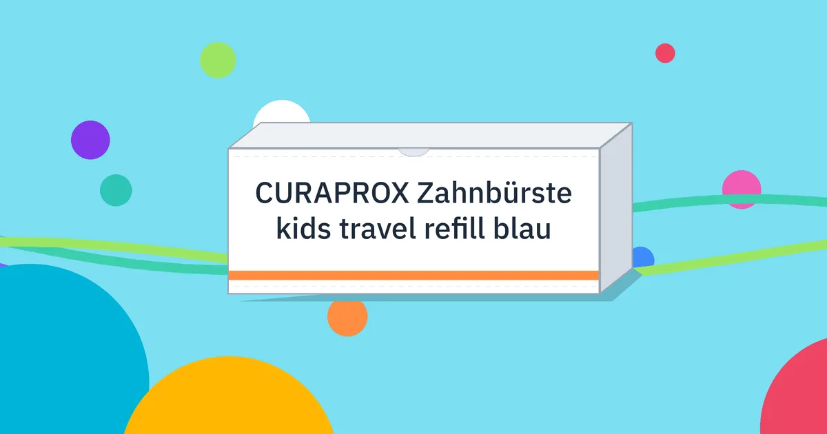 Symbolbild: Packung mit der Aufschrift CURAPROX Zahnbürste kids travel refill blau (PZN 20319258) – Verfügbarkeit und Bezug in Apotheken in Frankfurt am Main