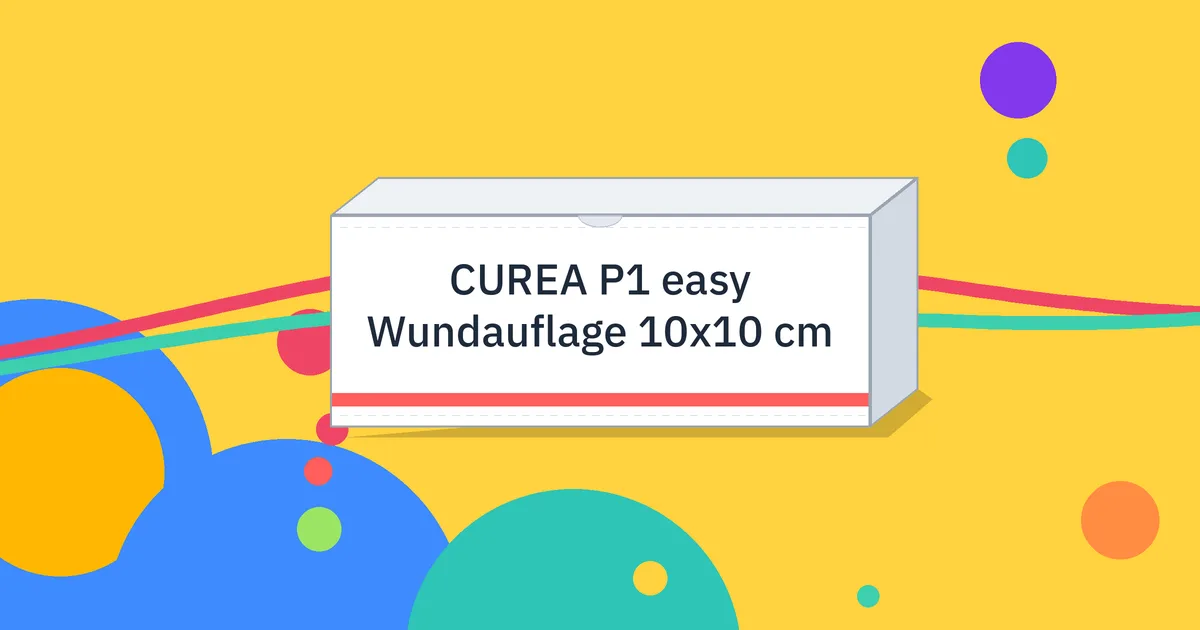 Symbolbild: Packung mit der Aufschrift CUREA P1 easy Wundauflage 10x10 cm (PZN 15254918) – Verfügbarkeit und Bezug in Apotheken in Frankfurt am Main