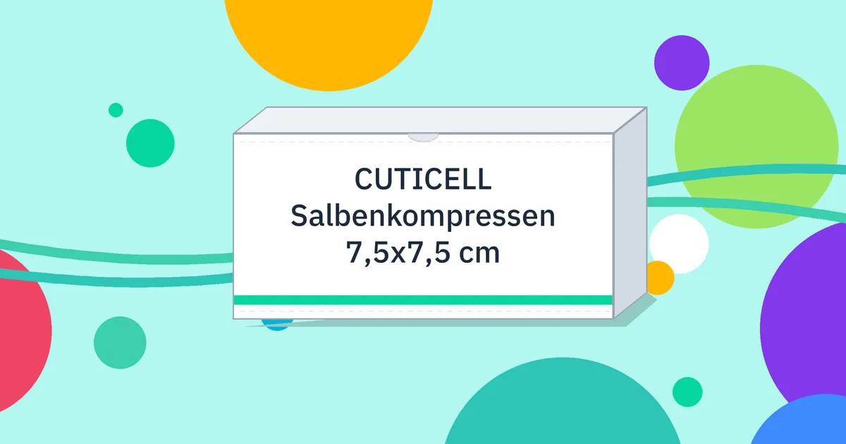Symbolbild: Packung mit der Aufschrift CUTICELL Salbenkompressen 7,5x7,5 cm (PZN 04979021) – Verfügbarkeit und Bezug in Apotheken in Frankfurt am Main