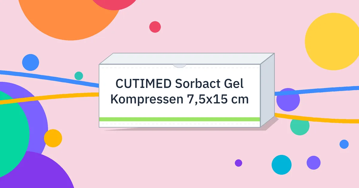 Symbolbild: Packung mit der Aufschrift CUTIMED Sorbact Gel Kompressen 7,5x15 cm (PZN 19468390) – Verfügbarkeit und Bezug in Apotheken in Frankfurt am Main