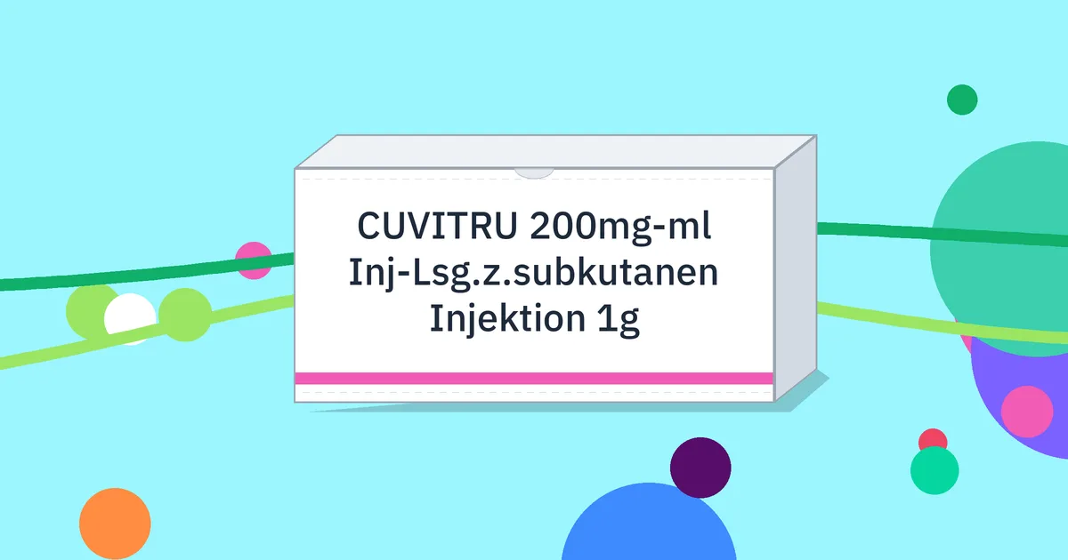 Symbolbild: Packung mit der Aufschrift CUVITRU 200mg-ml Inj-Lsg.z.subkutanen Injektion 1g (PZN 12571914) – Verfügbarkeit und Bezug in Apotheken in Frankfurt am Main
