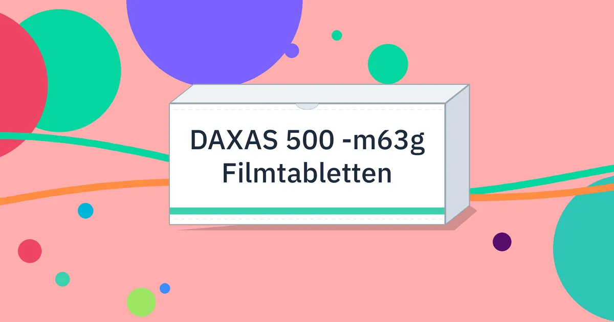 Symbolbild: Packung mit der Aufschrift DAXAS 500 -m63g Filmtabletten (PZN 09393219) – Verfügbarkeit und Bezug in Apotheken in Frankfurt am Main