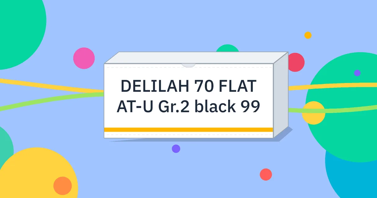 Symbolbild: Packung mit der Aufschrift DELILAH 70 FLAT AT-U Gr.2 black 99 (PZN 13848915) – Verfügbarkeit und Bezug in Apotheken in Frankfurt am Main