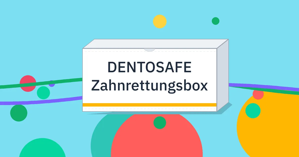 Symbolbild: Packung mit der Aufschrift DENTOSAFE Zahnrettungsbox (PZN 04335720) – Verfügbarkeit und Bezug in Apotheken in Frankfurt am Main