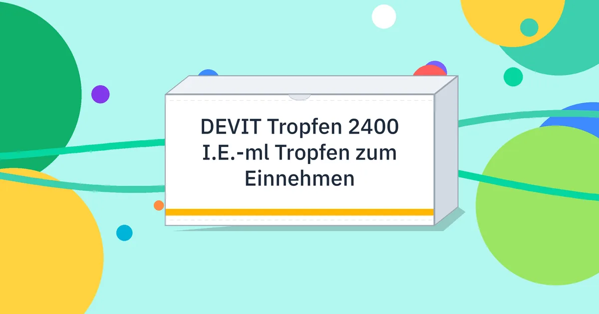 Symbolbild: Packung mit der Aufschrift DEVIT Tropfen 2400 I.E.-ml Tropfen zum Einnehmen (PZN 11518941) – Verfügbarkeit und Bezug in Apotheken in Frankfurt am Main