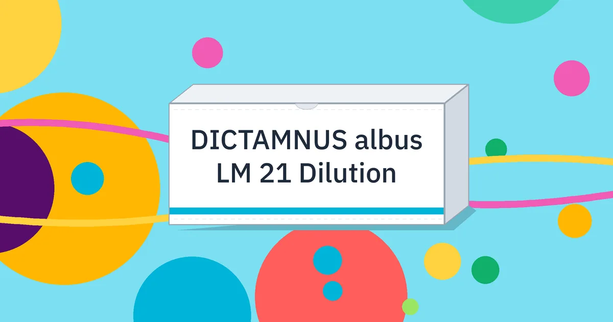 Symbolbild: Packung mit der Aufschrift DICTAMNUS albus LM 21 Dilution (PZN 13464787) – Verfügbarkeit und Bezug in Apotheken in Frankfurt am Main