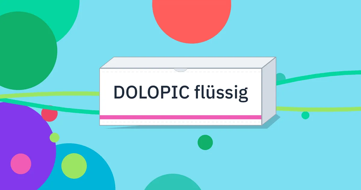 Symbolbild: Packung mit der Aufschrift DOLOPIC flüssig (PZN 12426543) – Verfügbarkeit und Bezug in Apotheken in Frankfurt am Main