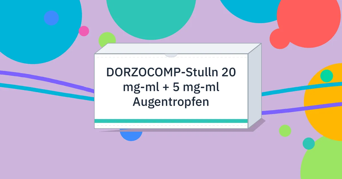 Symbolbild: Packung mit der Aufschrift DORZOCOMP-Stulln 20 mg-ml + 5 mg-ml Augentropfen (PZN 16384072) – Verfügbarkeit und Bezug in Apotheken in Frankfurt am Main