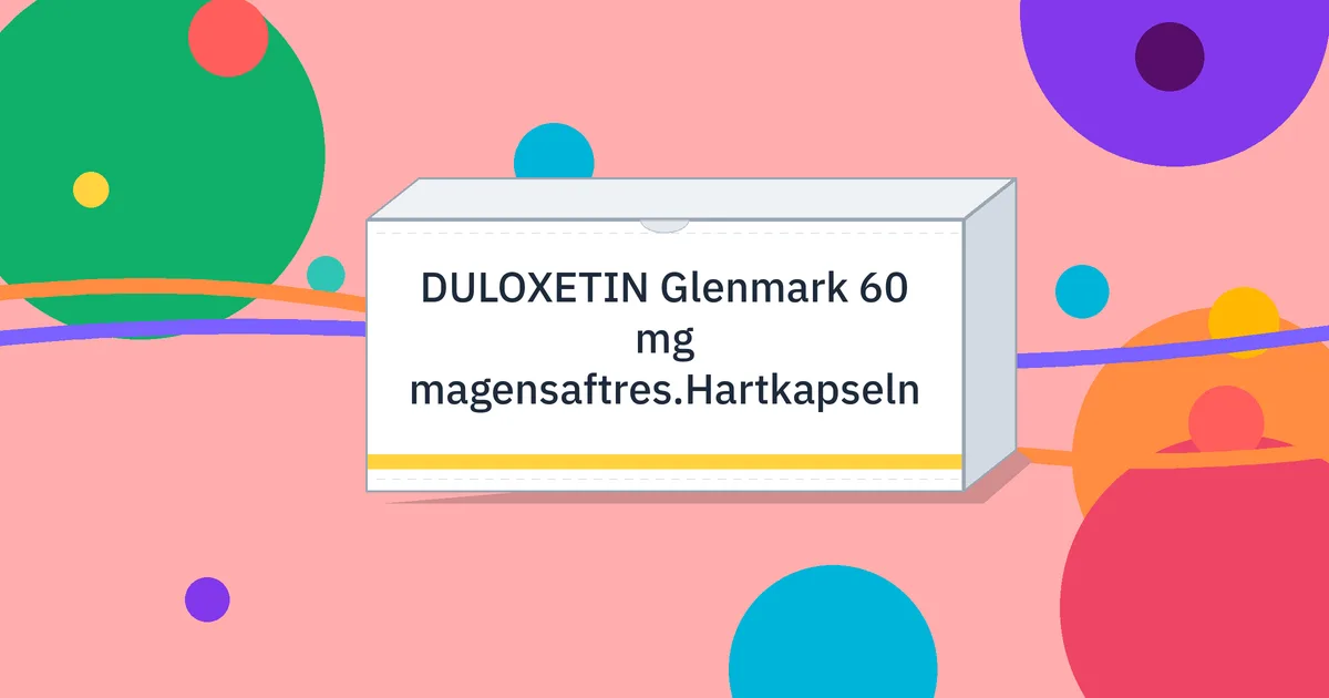 Symbolbild: Packung mit der Aufschrift DULOXETIN Glenmark 60 mg magensaftres.Hartkapseln (PZN 18009349) – Verfügbarkeit und Bezug in Apotheken in Frankfurt am Main