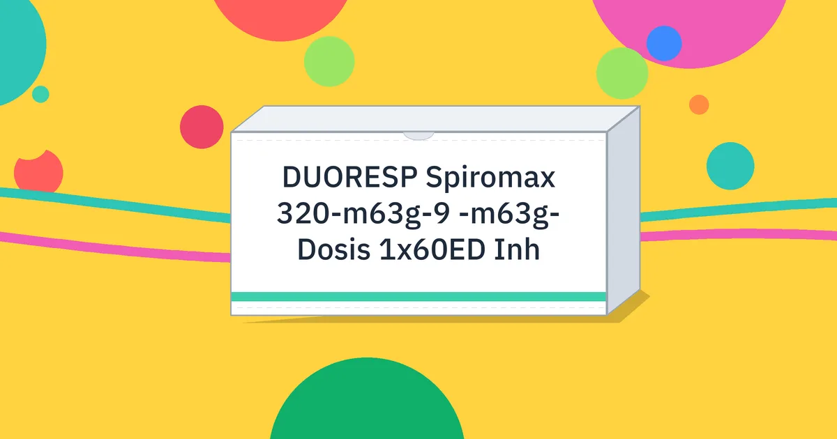 Symbolbild: Packung mit der Aufschrift DUORESP Spiromax 320-m63g-9 -m63g-Dosis 1x60ED Inh (PZN 11174708) – Verfügbarkeit und Bezug in Apotheken in Frankfurt am Main