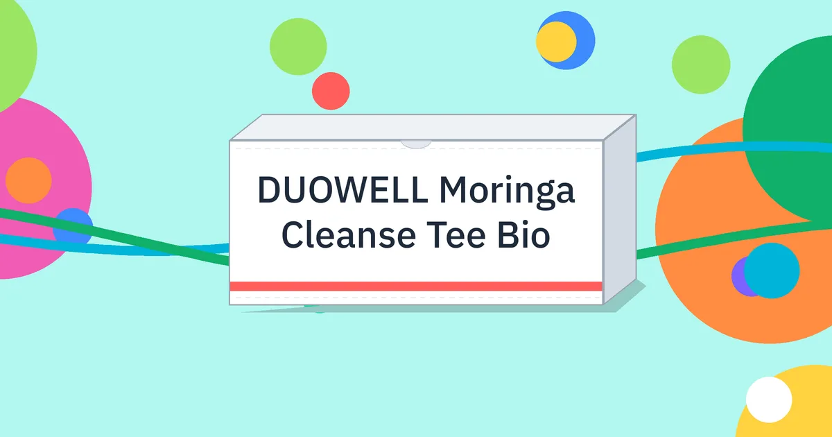 Symbolbild: Packung mit der Aufschrift DUOWELL Moringa Cleanse Tee Bio (PZN 15657154) – Verfügbarkeit und Bezug in Apotheken in Frankfurt am Main