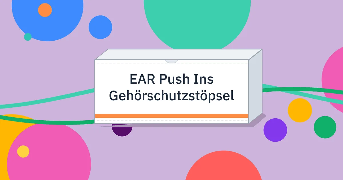 Symbolbild: Packung mit der Aufschrift EAR Push Ins Gehörschutzstöpsel (PZN 02013142) – Verfügbarkeit und Bezug in Apotheken in Frankfurt am Main