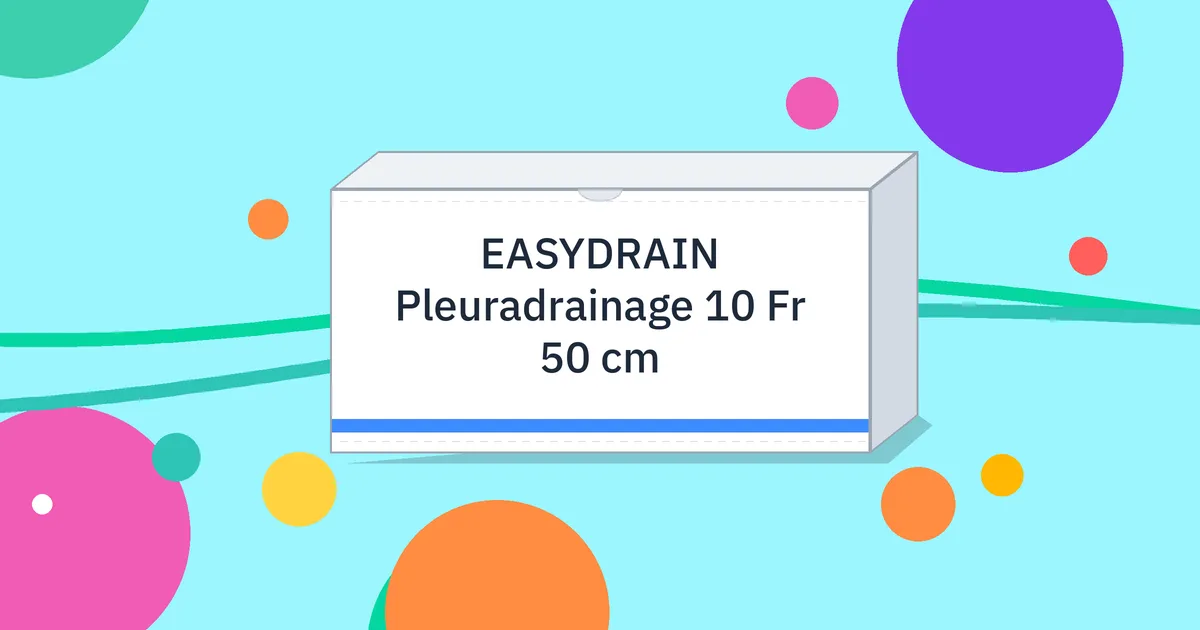 Symbolbild: Packung mit der Aufschrift EASYDRAIN Pleuradrainage 10 Fr 50 cm (PZN 09380949) – Verfügbarkeit und Bezug in Apotheken in Frankfurt am Main