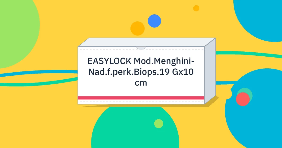 Symbolbild: Packung mit der Aufschrift EASYLOCK Mod.Menghini-Nad.f.perk.Biops.19 Gx10 cm (PZN 16362283) – Verfügbarkeit und Bezug in Apotheken in Frankfurt am Main