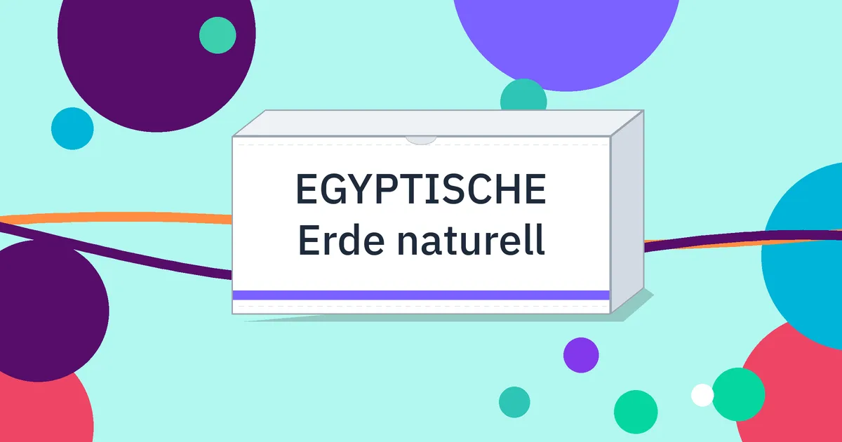 Symbolbild: Packung mit der Aufschrift EGYPTISCHE Erde naturell (PZN 08610293) – Verfügbarkeit und Bezug in Apotheken in Frankfurt am Main