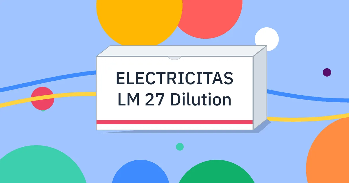 Symbolbild: Packung mit der Aufschrift ELECTRICITAS LM 27 Dilution (PZN 12844571) – Verfügbarkeit und Bezug in Apotheken in Frankfurt am Main
