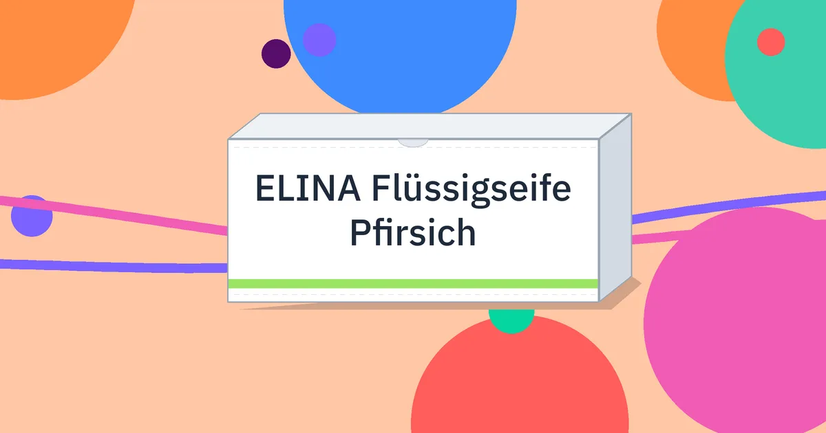 Symbolbild: Packung mit der Aufschrift ELINA Flüssigseife Pfirsich (PZN 10778717) – Verfügbarkeit und Bezug in Apotheken in Frankfurt am Main