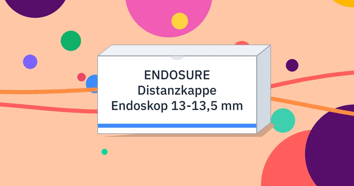 Symbolbild: Packung mit der Aufschrift ENDOSURE Distanzkappe Endoskop 13-13,5 mm (PZN 20539296) – Verfügbarkeit und Bezug in Apotheken in Frankfurt am Main