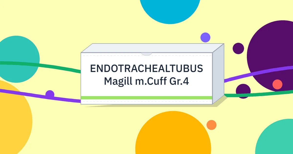 Symbolbild: Packung mit der Aufschrift ENDOTRACHEALTUBUS Magill m.Cuff Gr.4 (PZN 02861574) – Verfügbarkeit und Bezug in Apotheken in Frankfurt am Main