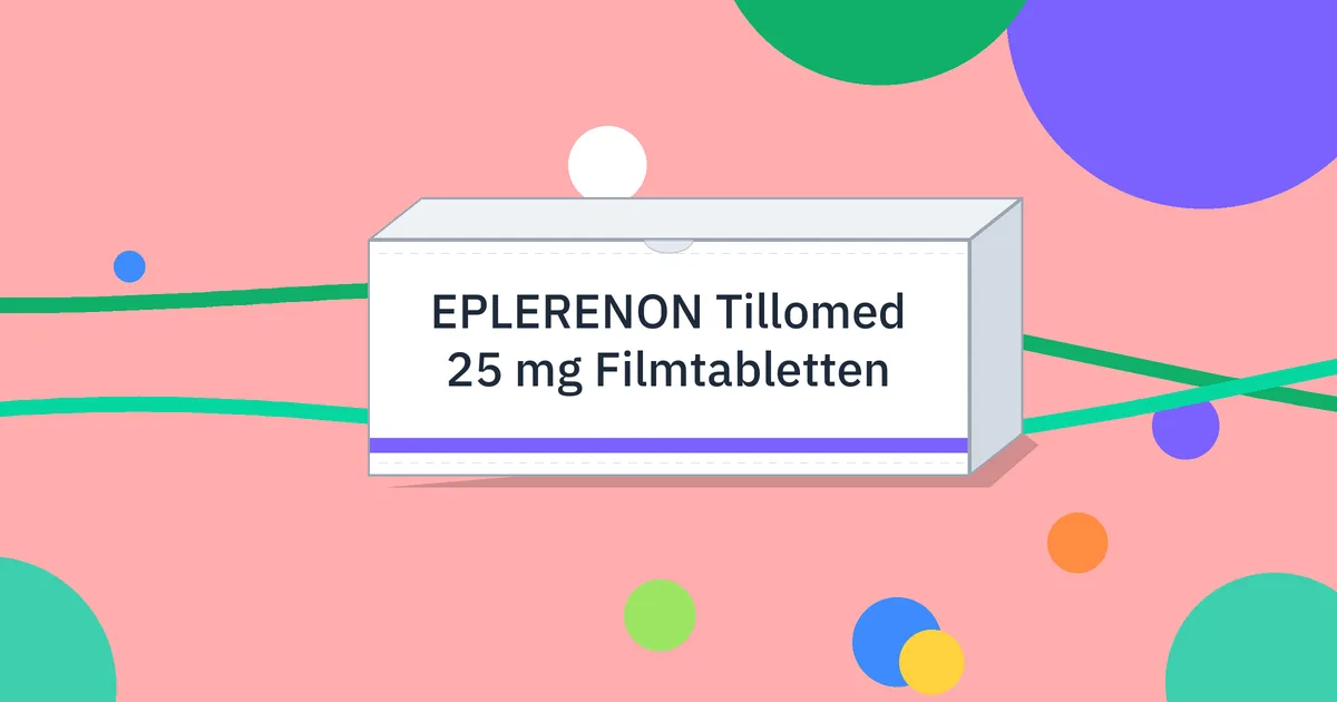 Symbolbild: Packung mit der Aufschrift EPLERENON Tillomed 25 mg Filmtabletten (PZN 17526901) – Verfügbarkeit und Bezug in Apotheken in Frankfurt am Main