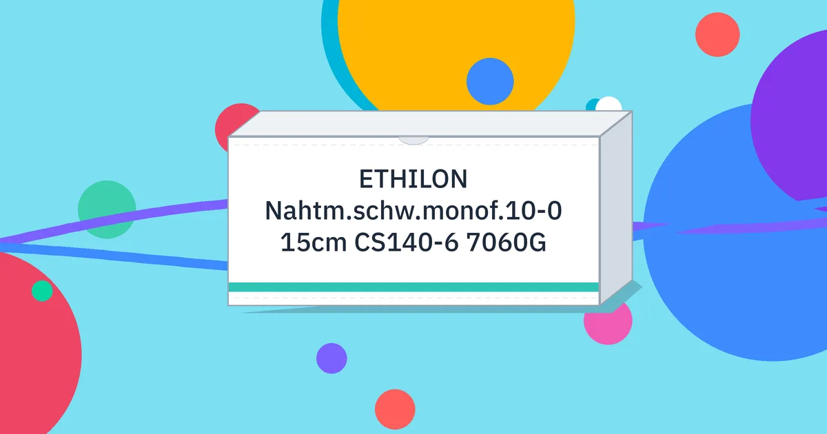 Symbolbild: Packung mit der Aufschrift ETHILON Nahtm.schw.monof.10-0 15cm CS140-6 7060G (PZN 16251431) – Verfügbarkeit und Bezug in Apotheken in Frankfurt am Main