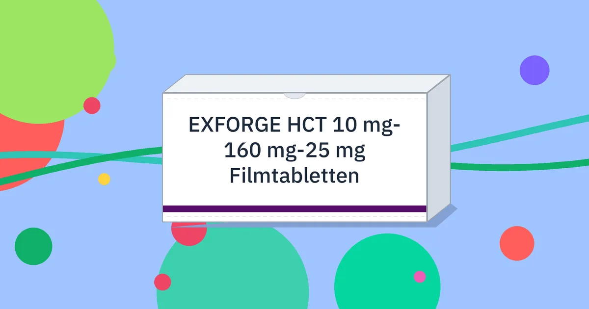 Symbolbild: Packung mit der Aufschrift EXFORGE HCT 10 mg-160 mg-25 mg Filmtabletten (PZN 10067790) – Verfügbarkeit und Bezug in Apotheken in Frankfurt am Main