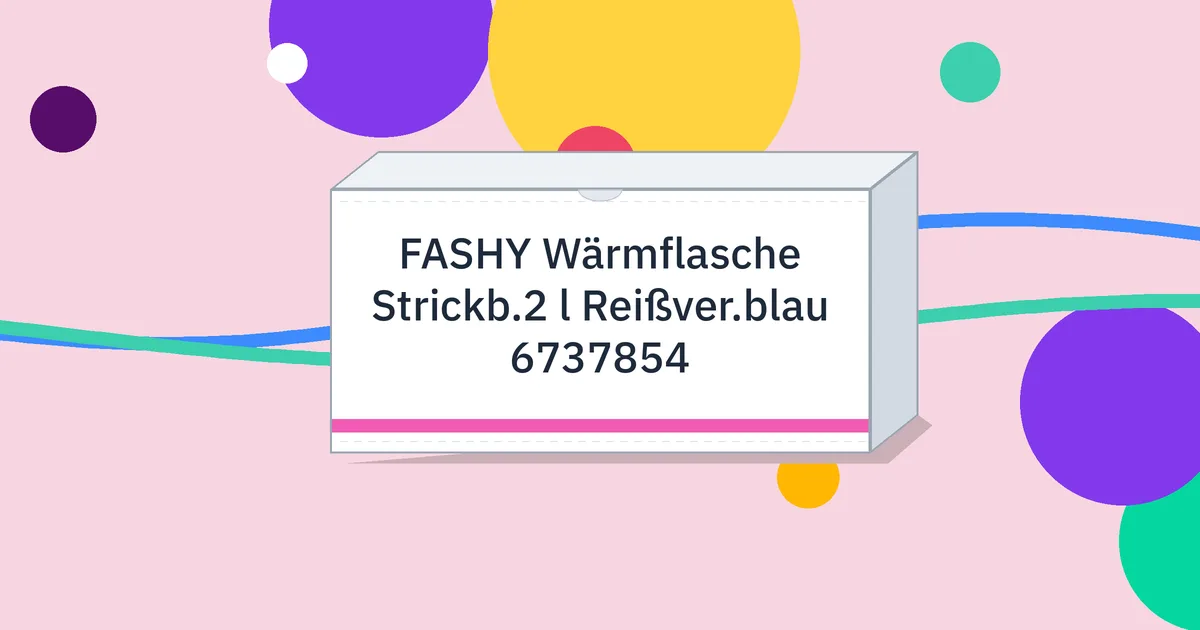 Symbolbild: Packung mit der Aufschrift FASHY Wärmflasche Strickb.2 l Reißver.blau 6737854 (PZN 17246478) – Verfügbarkeit und Bezug in Apotheken in Frankfurt am Main