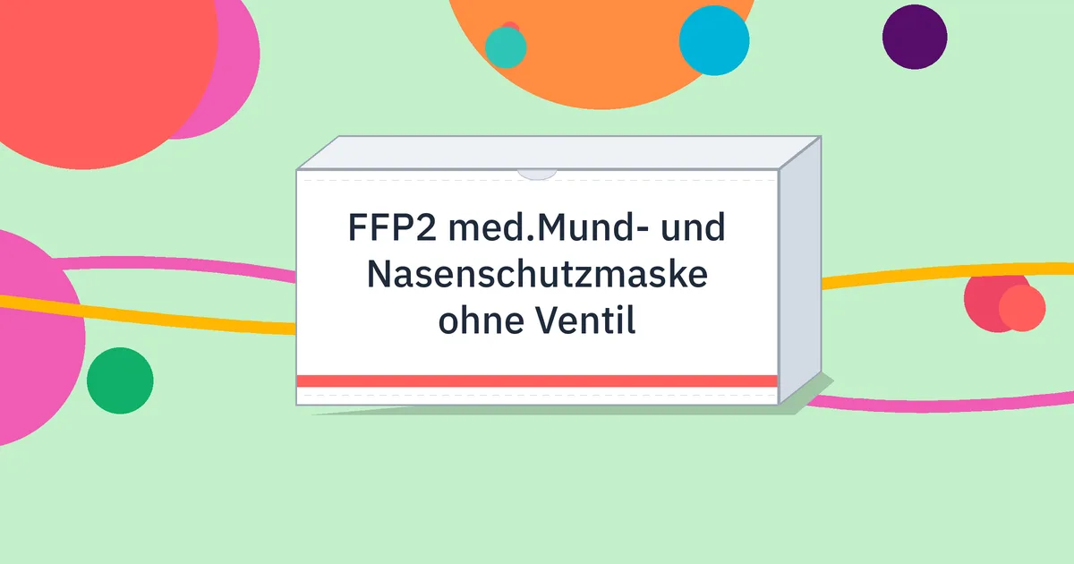 Symbolbild: Packung mit der Aufschrift FFP2 med.Mund- und Nasenschutzmaske ohne Ventil (PZN 18267695) – Verfügbarkeit und Bezug in Apotheken in Frankfurt am Main
