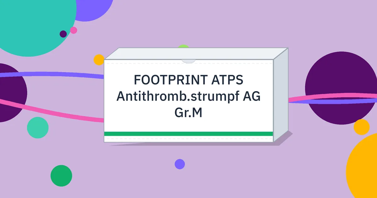 Symbolbild: Packung mit der Aufschrift FOOTPRINT ATPS Antithromb.strumpf AG Gr.M (PZN 11608503) – Verfügbarkeit und Bezug in Apotheken in Frankfurt am Main
