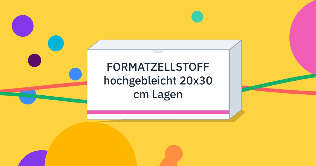 Symbolbild: Packung mit der Aufschrift FORMATZELLSTOFF hochgebleicht 20x30 cm Lagen (PZN 12421184) – Verfügbarkeit und Bezug in Apotheken in Frankfurt am Main
