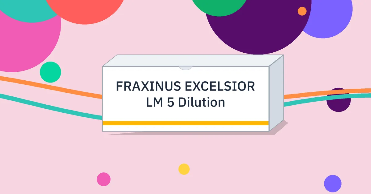 Symbolbild: Packung mit der Aufschrift FRAXINUS EXCELSIOR LM 5 Dilution (PZN 13491927) – Verfügbarkeit und Bezug in Apotheken in Frankfurt am Main