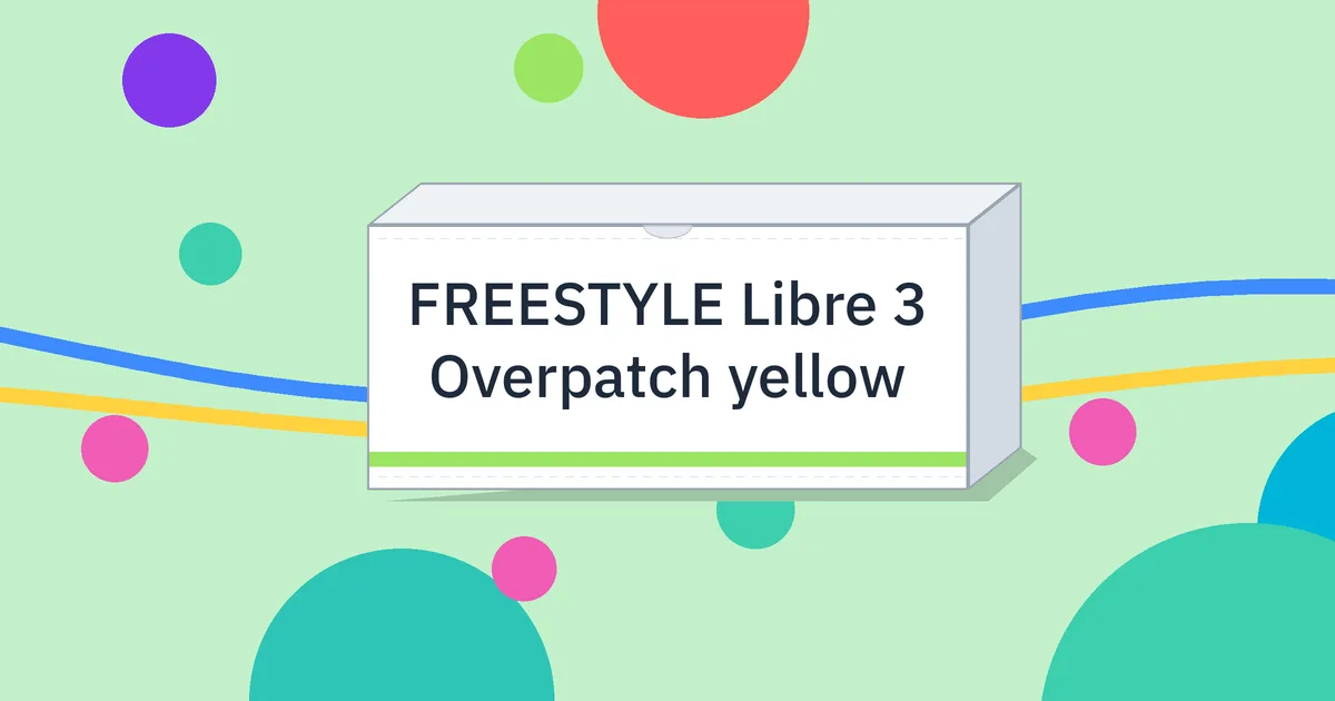 Symbolbild: Packung mit der Aufschrift FREESTYLE Libre 3 Overpatch yellow (PZN 19865145) – Verfügbarkeit und Bezug in Apotheken in Frankfurt am Main