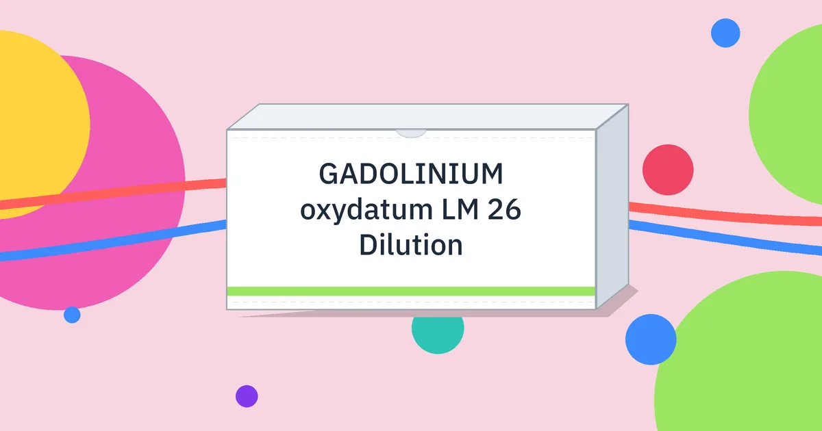 Symbolbild: Packung mit der Aufschrift GADOLINIUM oxydatum LM 26 Dilution (PZN 13494535) – Verfügbarkeit und Bezug in Apotheken in Frankfurt am Main