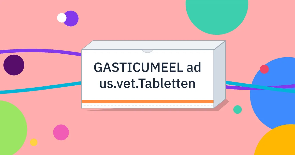 Symbolbild: Packung mit der Aufschrift GASTICUMEEL ad us.vet.Tabletten (PZN 19280976) – Verfügbarkeit und Bezug in Apotheken in Frankfurt am Main